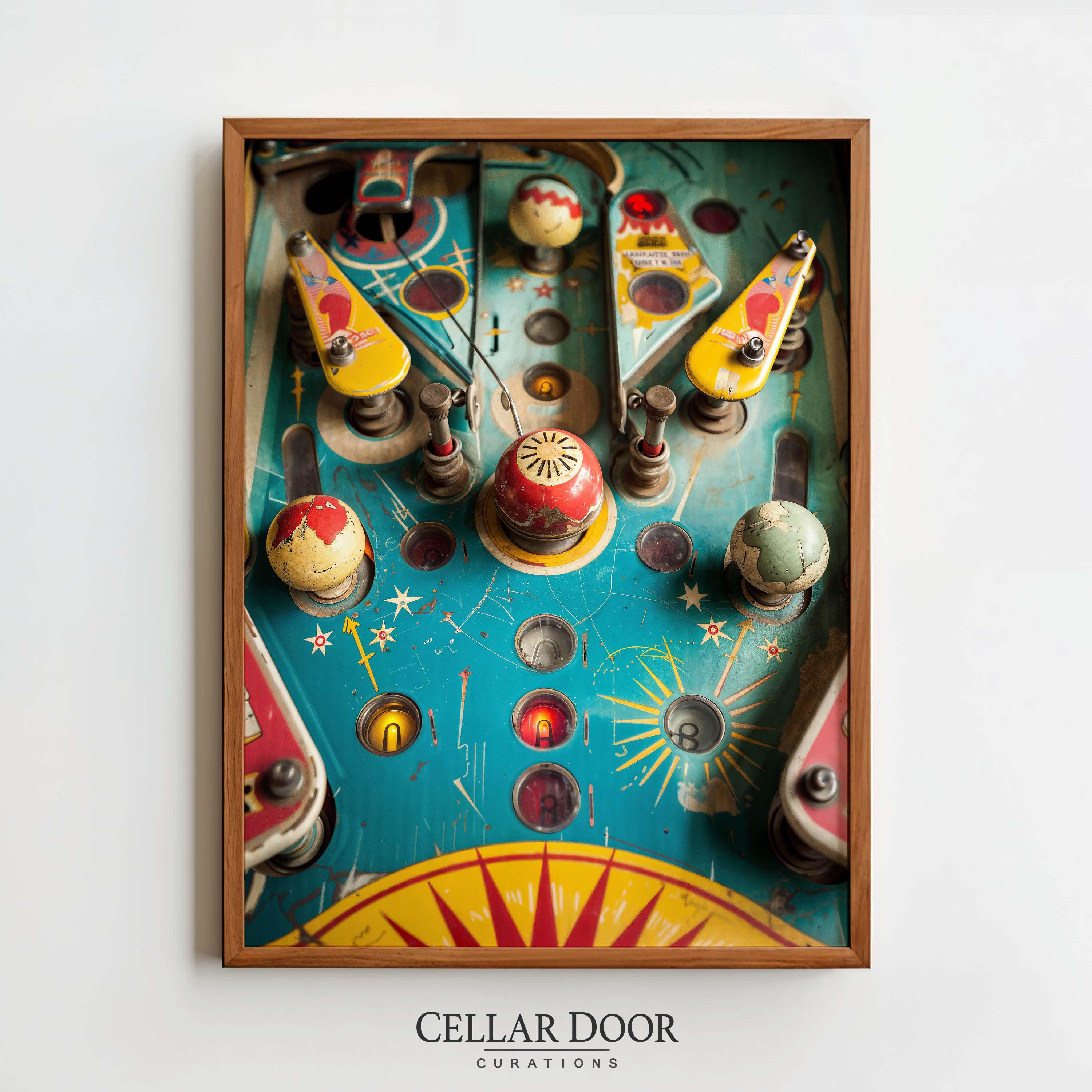 Vintage-look Toy Pinball Game Scene • Printable Art Download • Retro ...