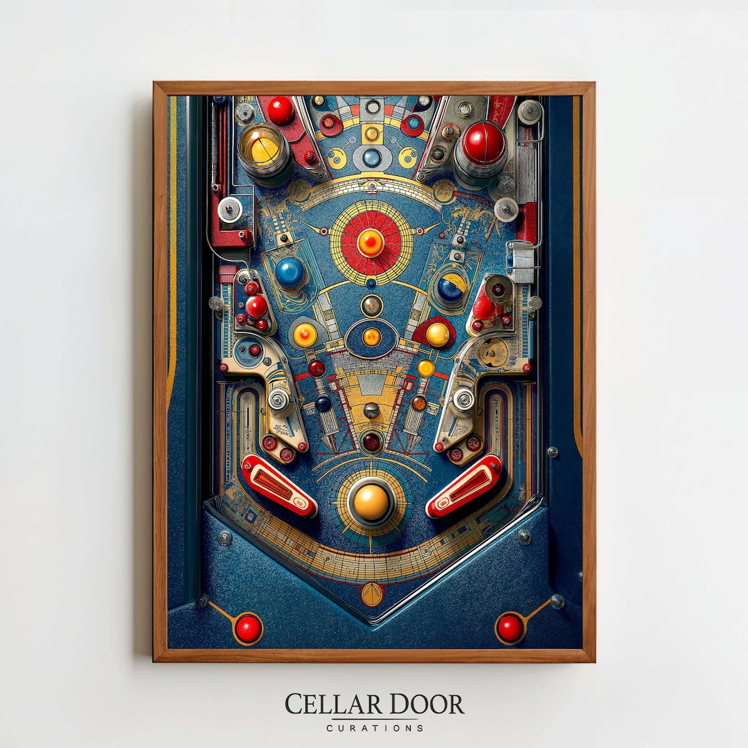 Pinball Game Art Print | Vintage-look | Retro Room Decor - Etsy