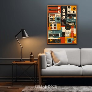 Vintage-look Audio Collage Printable Art Download Retro Music Themed ...