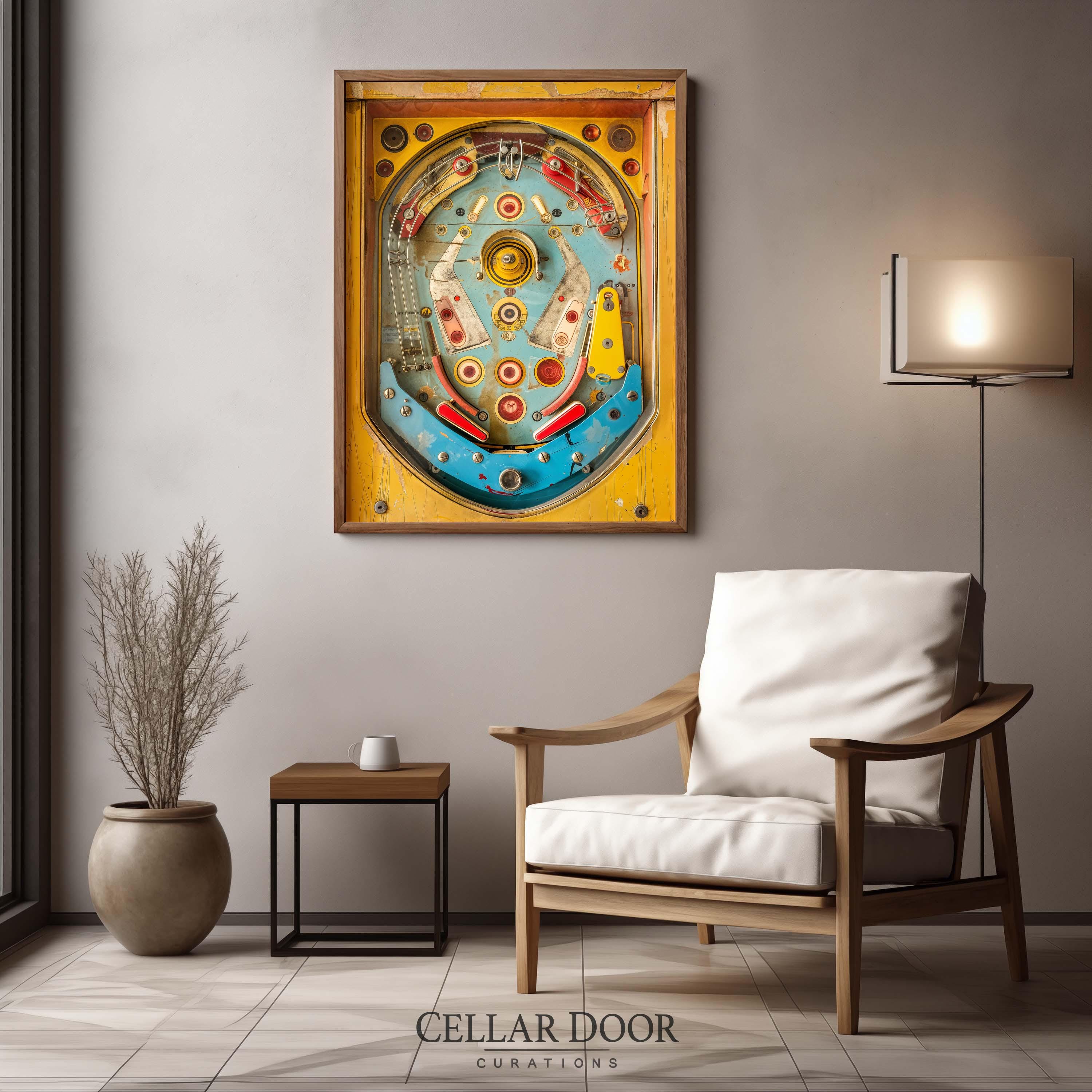 Pinball Game Art Print | Vintage-look | Retro Room Decor - Etsy