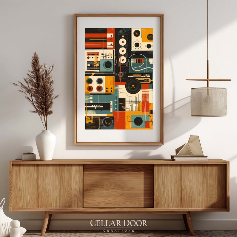 Vintage-look Audio Collage Printable Art Download Retro Music Themed ...