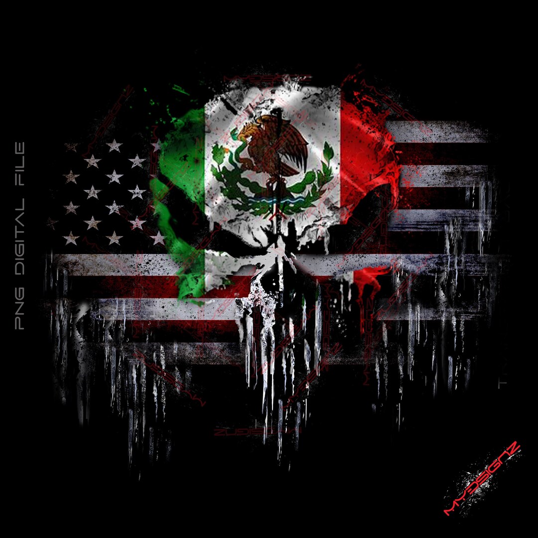 Mexican USA Flag Punisher Skull, PNG Design (digital Download) - Etsy
