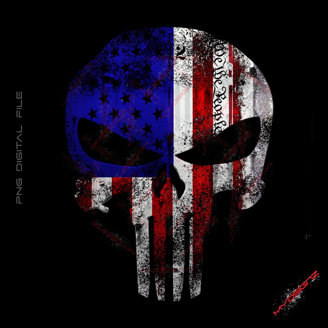 Distressed Skull American Flag PNG, 1776 Patriot Design (digital ...
