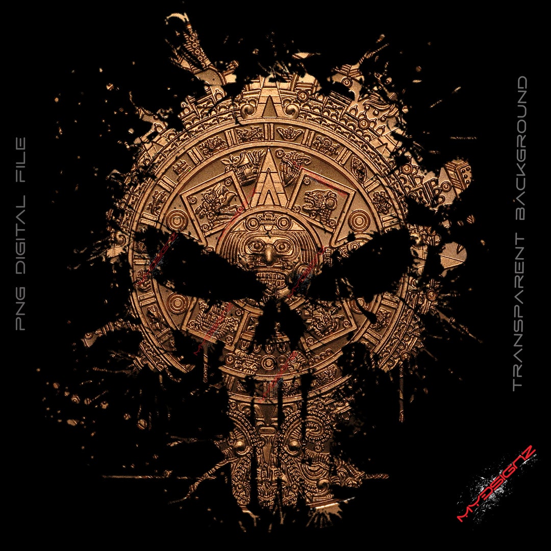 Aztec Calendar Skull PNG, Punisher Image (digital Download) - Etsy