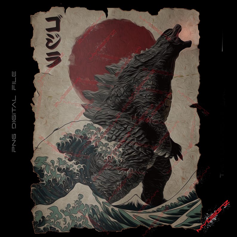 Godzilla Png, Shin, Minus One, Png Design, Ready to Download Png - Etsy