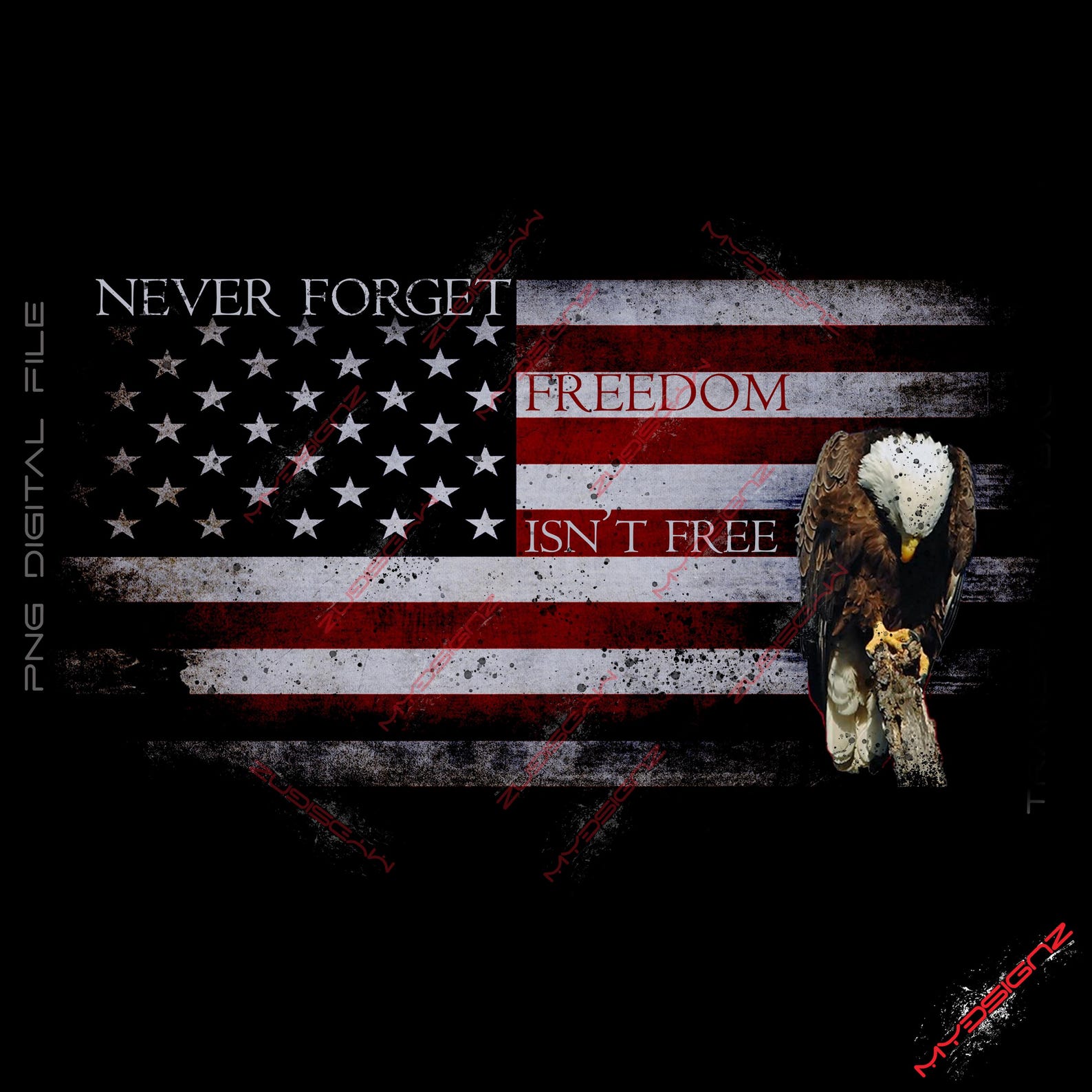 Memorial Day Png, Never Forget, 1776 American Flag, Distressed, USA ...