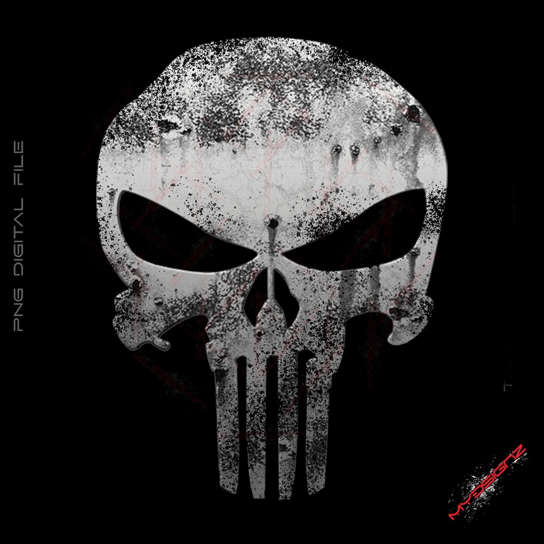 Distressed Skull, White, T-shirt or Other Project Design, Png, Ready to ...