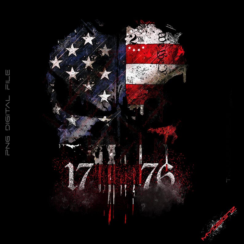 Distressed American Flag Skull PNG, 1776 Design (digital Download) - Etsy