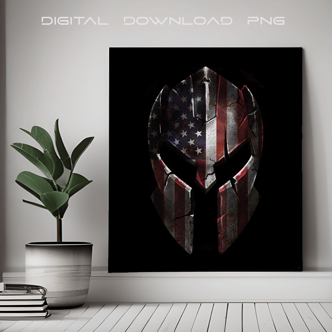Distressed American Flag Spartan Helmet PNG, DTF Design (digital ...