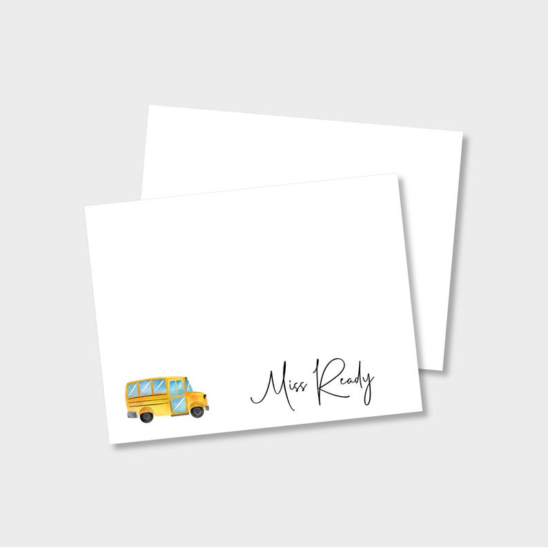 School Bus Personalized Teacher Stationery Set | Set of 2 Notepads and ...