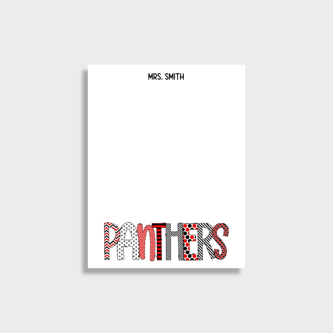 School Spirit Personalized Notepad | Lined or Blank | 4.25 X 5.5 Size ...