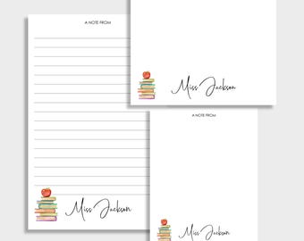 School Bus Personalized Teacher Stationery Set | Set of 2 Notepads and ...