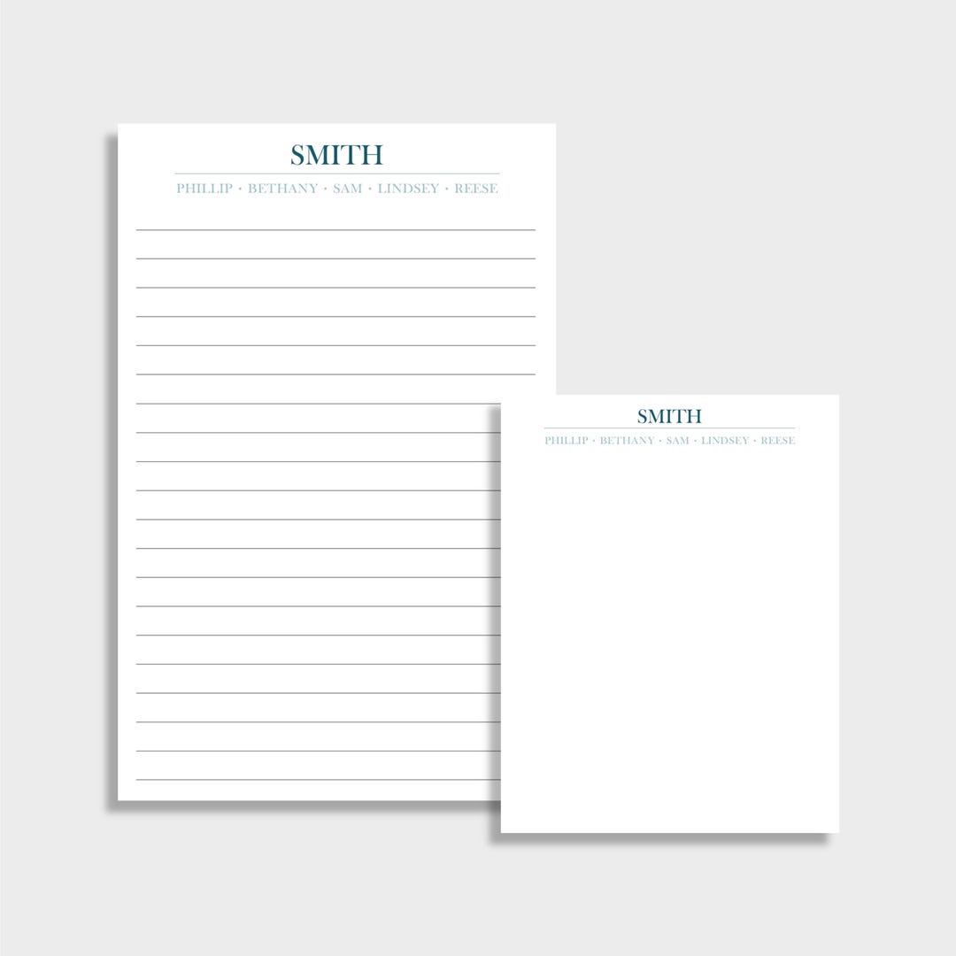 Family Circle Personalized Notepad | Set of 2 | Two Sizes: 5.5 X 8.5 ...