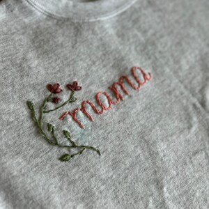 Mama Hand Embroidered Crew- Mother's Day Gift - Etsy