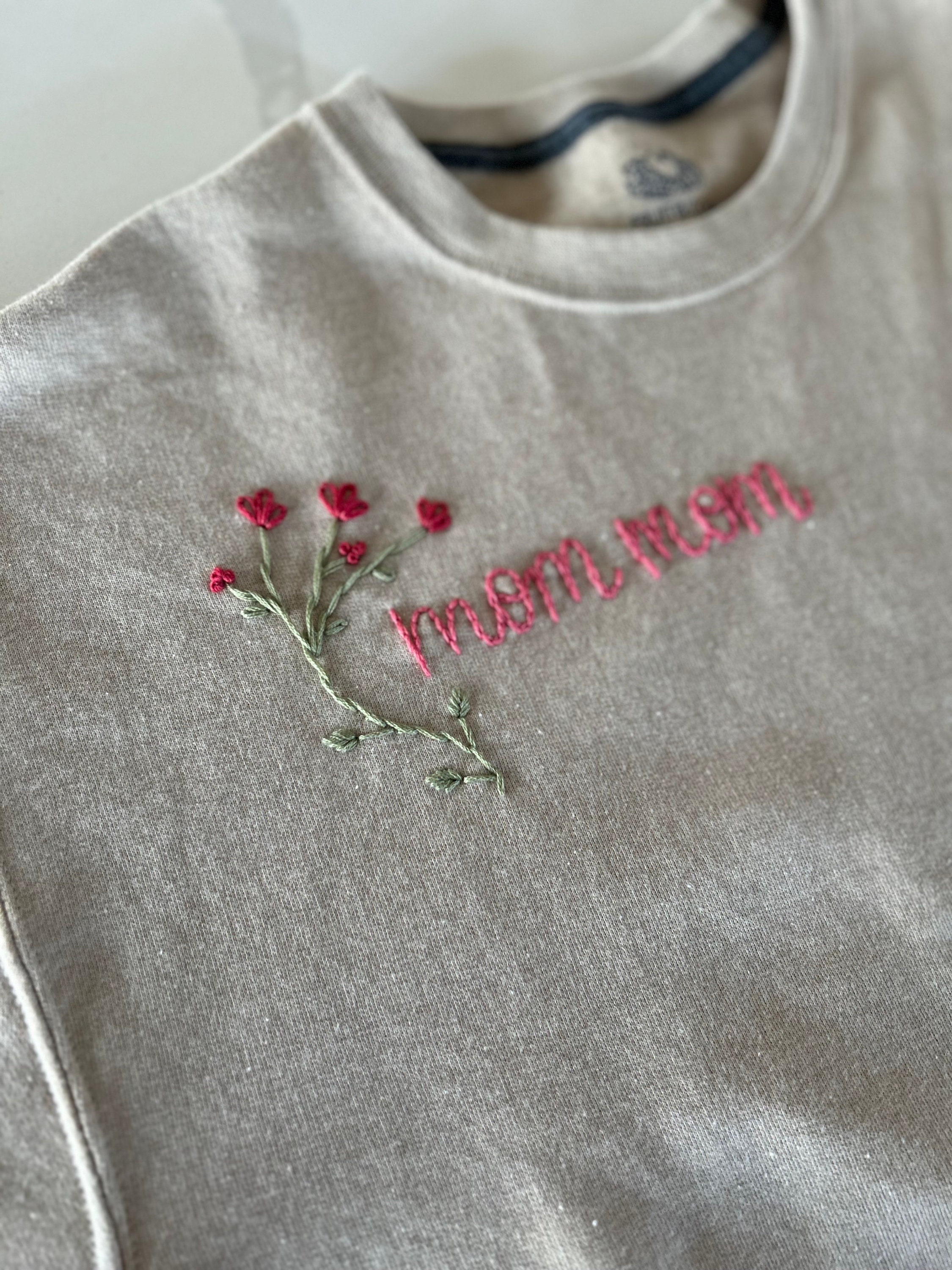 Mama Hand Embroidered Crew- Mother's Day Gift - Etsy