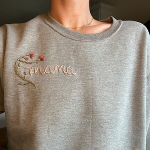 Mama Hand Embroidered Crew- Mother's Day Gift - Etsy