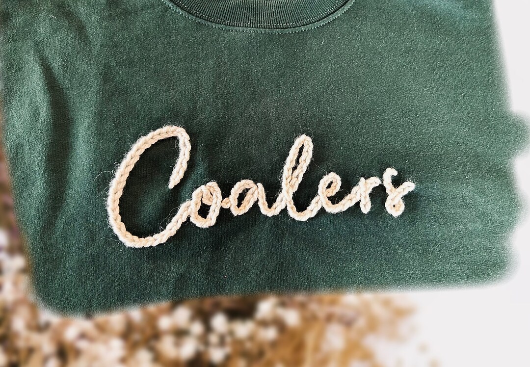 Chunky Embroidered Crew Neck - Etsy