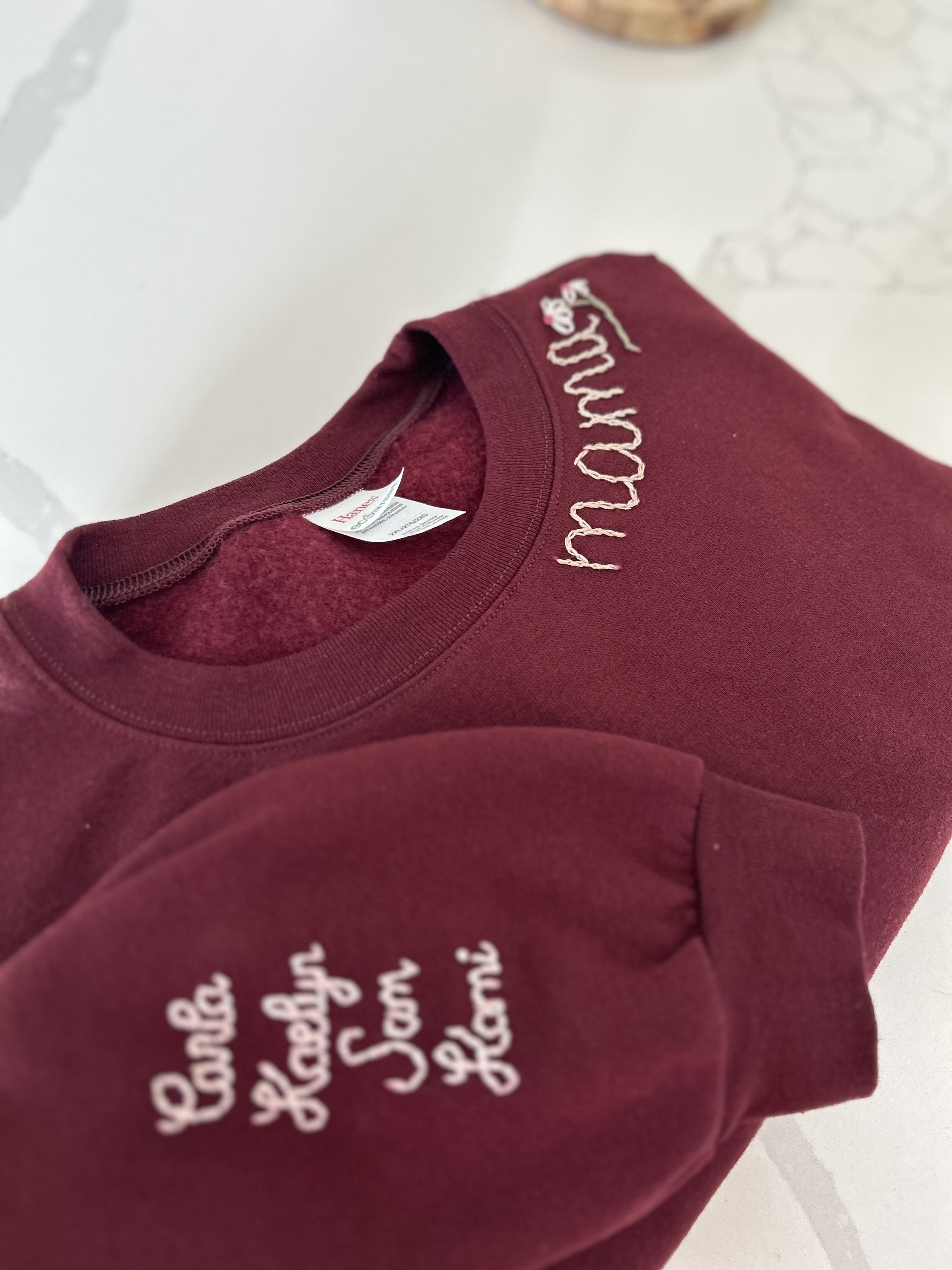 Mama Hand Embroidered Crew- Collar Embroidery- Mother's Day Gift - Etsy