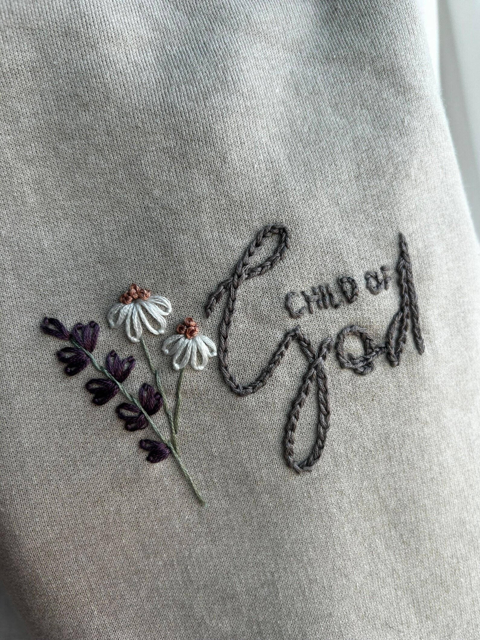 Christian Hand Embroidered Crew- Child of God - Etsy