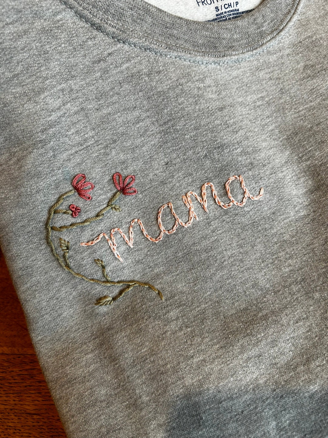 Mama Hand Embroidered Crew- Mother's Day Gift - Etsy