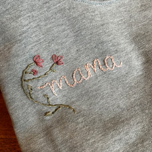 Mama Hand Embroidered Crew Mother's Day Gift - Etsy