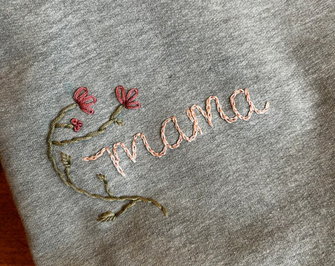 Mama Hand Embroidered Crew- Mother's Day Gift - Etsy