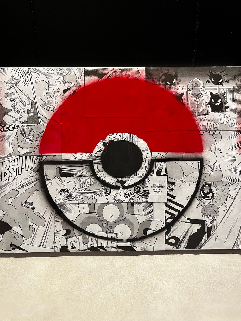 Homemade Pokeball Painting - Mixed Media; Comic Book/manga and Paint ...