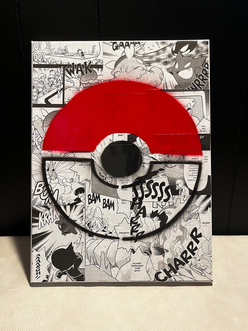 Homemade Pokeball Painting - Mixed Media; Comic Book/manga and Paint ...