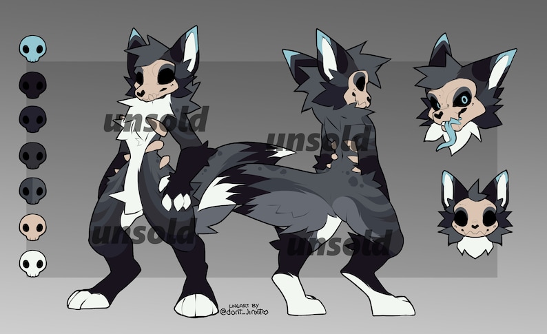 Skull Dog Skullbeast Furry Adoptable Fursona Etsy