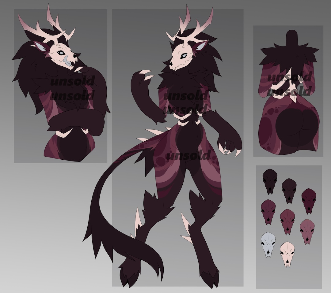Wendigo Deer Skull Monster Furry Adoptable - Etsy
