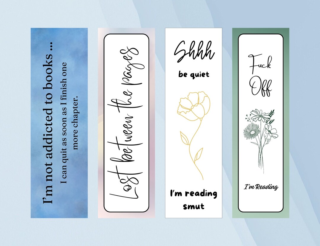 Reading Quotes Bookmark Bundle Set of 8 Bookmarks Bookaholic Just A ...