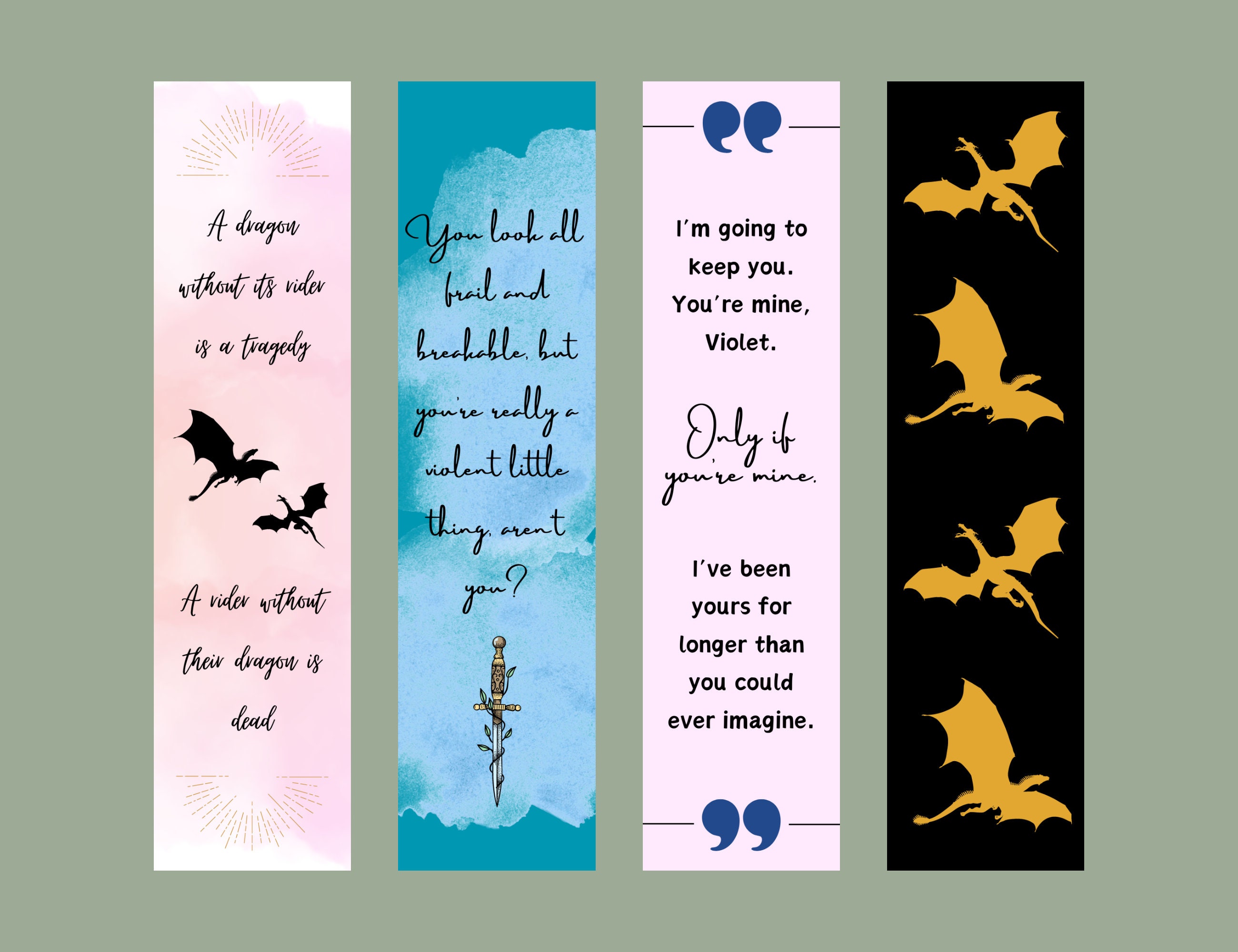 Fourth Wing Bookmark | Violet Sorrengail | Xaden Riorson | Rebecca ...