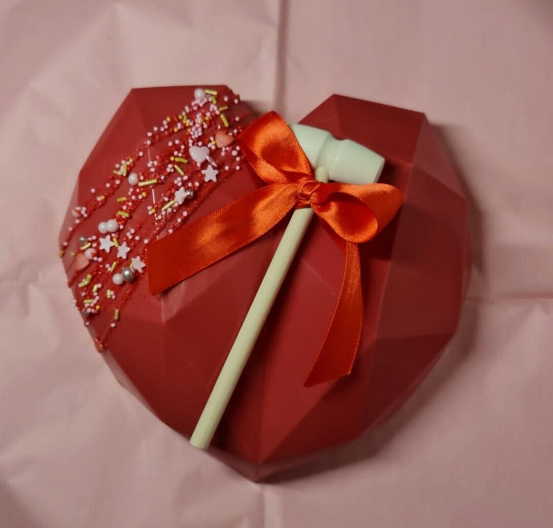 Chocolate Smash Heart With Personalised Message - Etsy