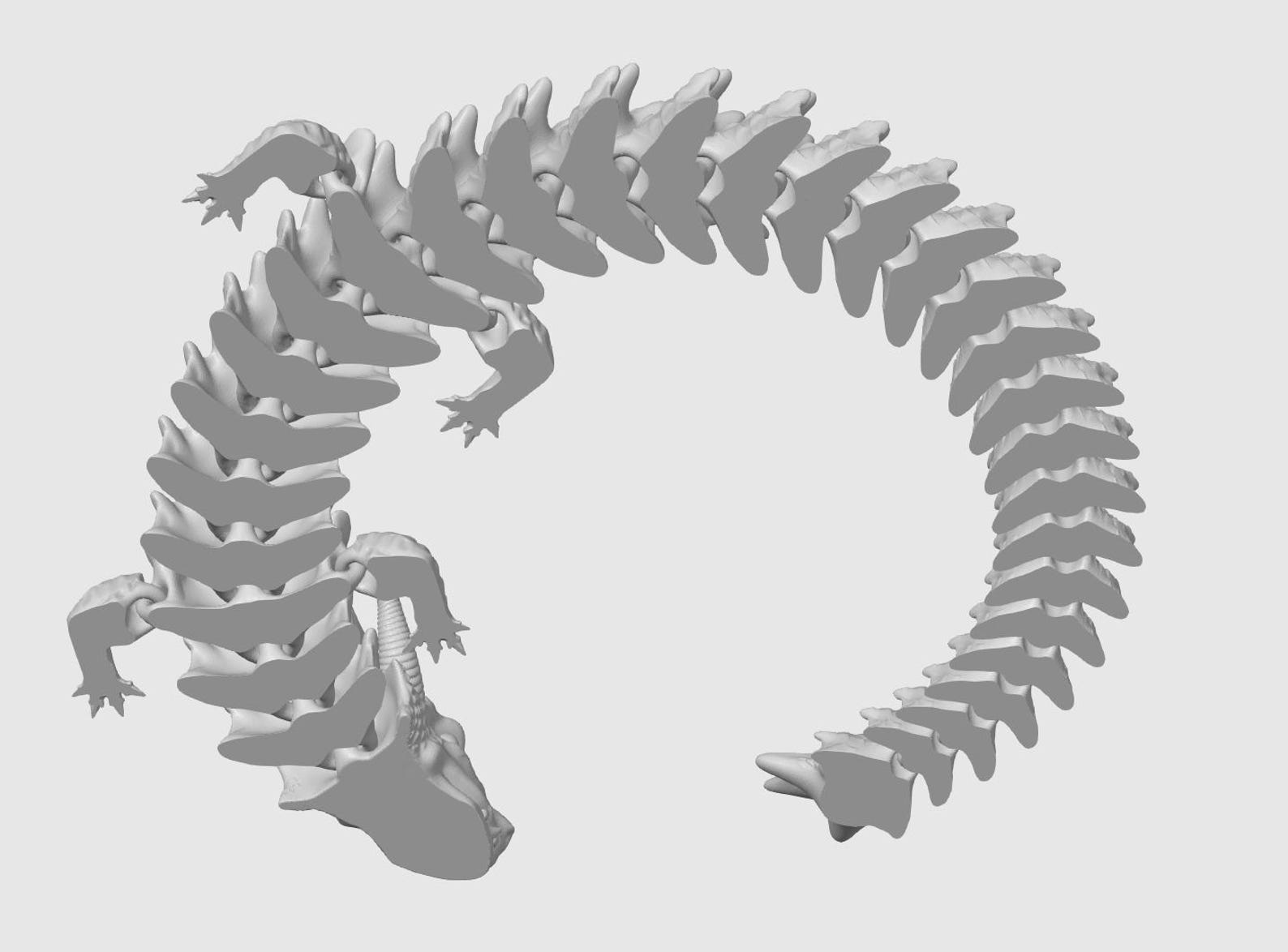 Articulated Dragon STL File - Scalable, Print-in-place - 40cm Long ...