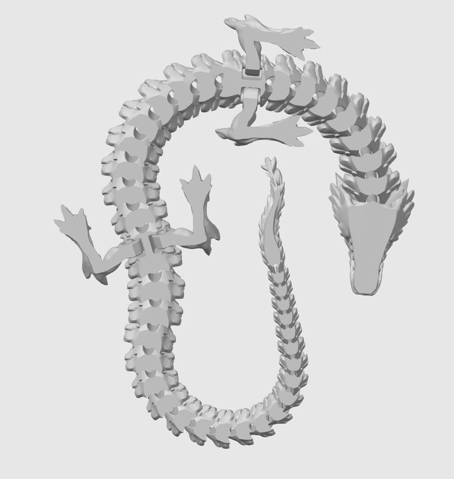 Articulated Dragon STL File - Scalable, Print-in-place - 40cm Long ...