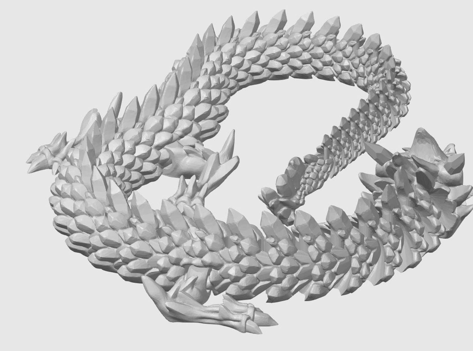 Articulated Dragon STL File - Scalable, Print-in-place - 40cm Long ...