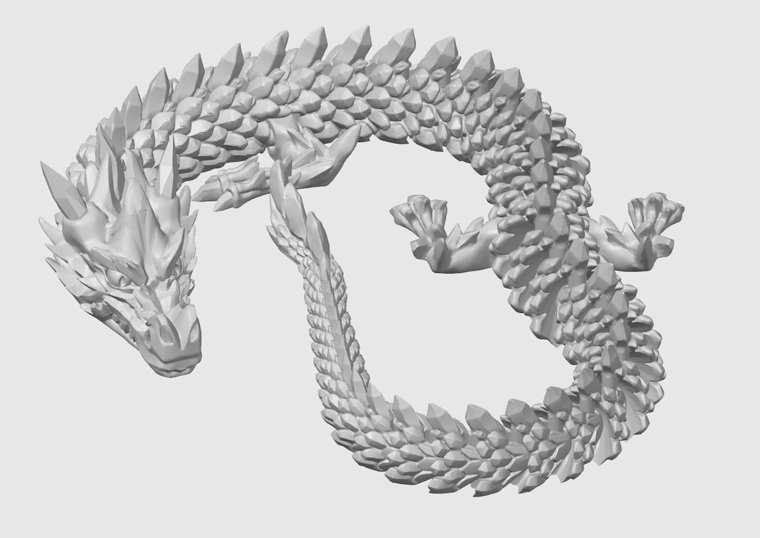 Articulated Dragon STL File - Scalable, Print-in-place - 40cm Long - Etsy