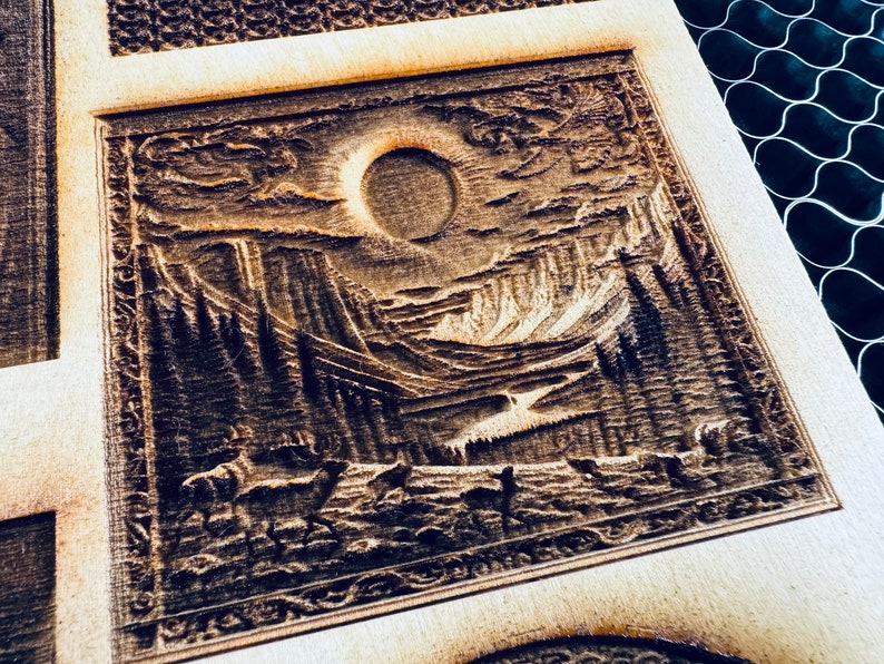 3D Laser Engraving PNG File XCS File Digital File Xtool Creative Space Xtool P2 Glowforge CO2 ...