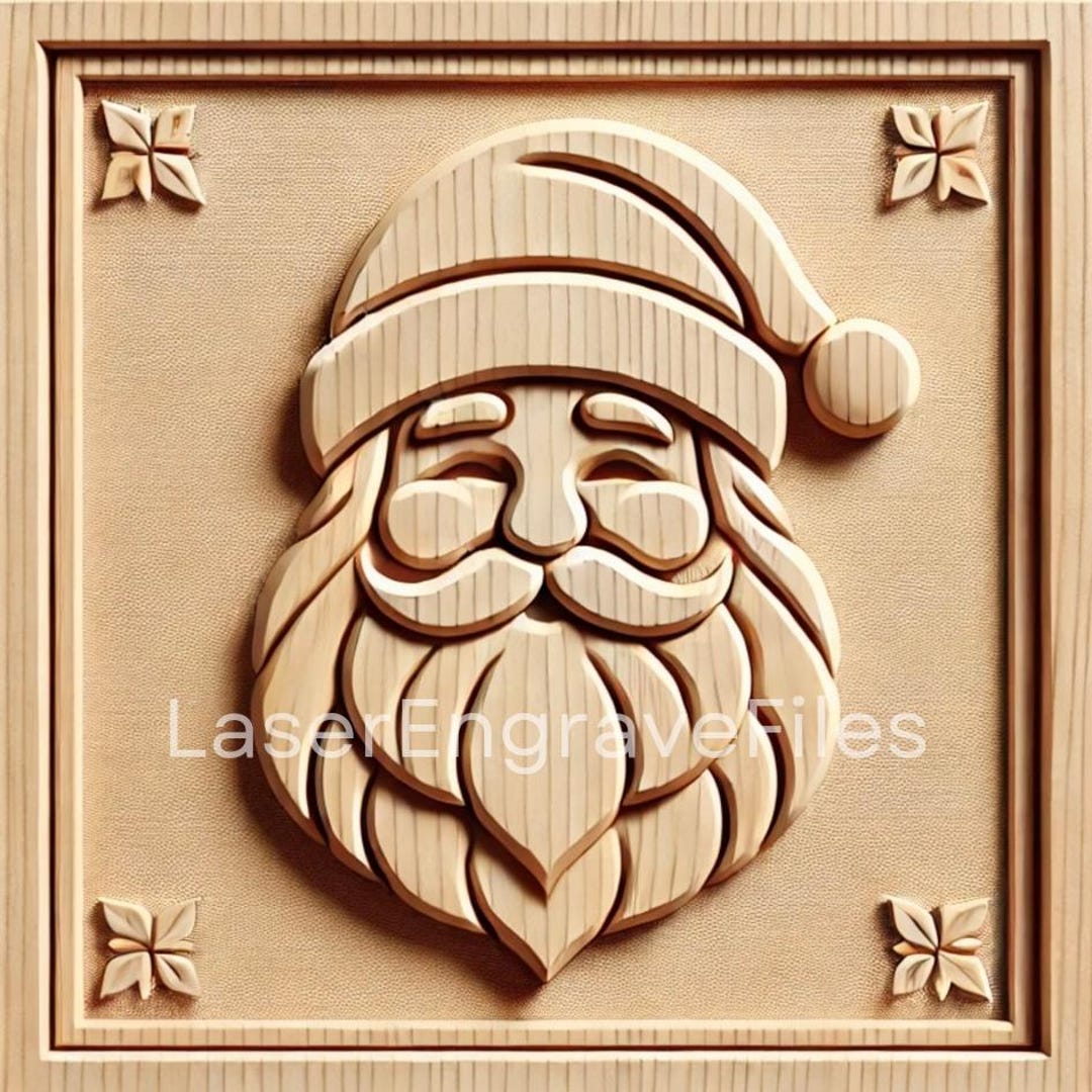 3D Santa Claus Laser Engraving Glowforge Files - Digital Download Laser ...