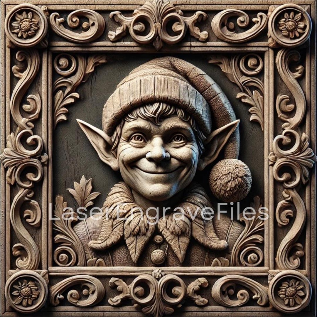 3D Christmas Elf Art: Laser Cut File (SVG, PNG) - Etsy