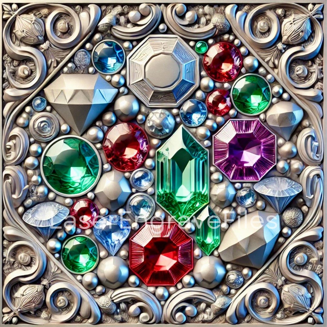 Digital Download Laser Cut File Svg File - 3D Royal Jewels Diamond Ruby ...