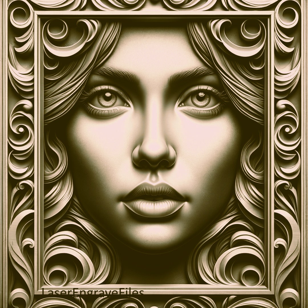 3D Woman Face Laser Cut File: Portrait Art (digital Download) - Etsy