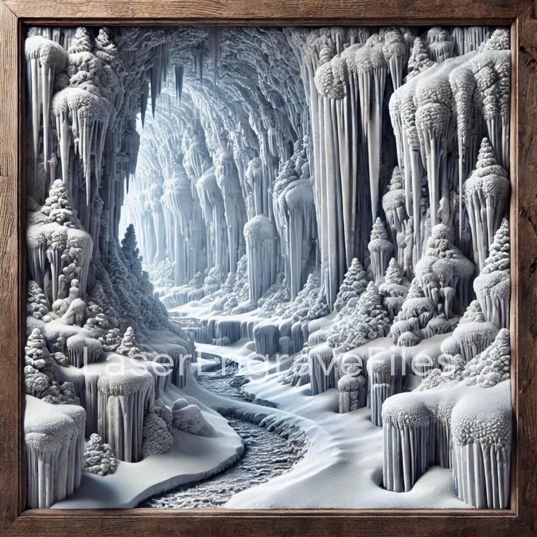 3D Winter Wonderland Laser Cut File: Wood & Slate Coaster SVG (digital ...