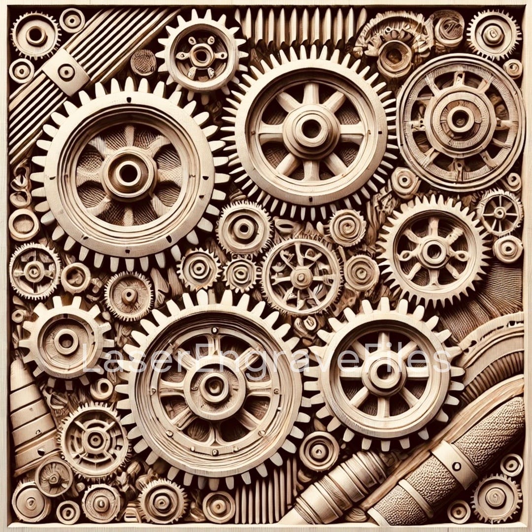 3D Steampunk Gears Laser Engraving File: SVG, PNG (digital Download) - Etsy