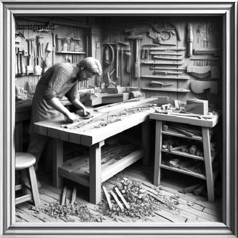 Carpenter 3D Laser Cut File: Woodworking Art (SVG & PNG) - Etsy Canada
