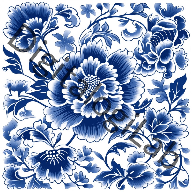 Chinese Floral Porcelain Texture Digital Pattern for Personalized ...