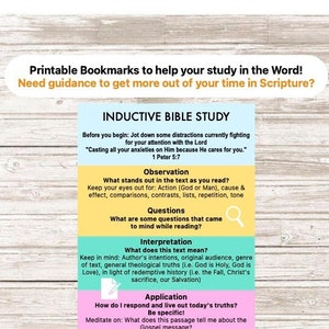 Inductive Bible Study Bookmark - Etsy