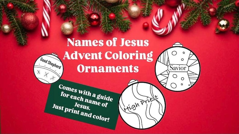 Names of Jesus Advent Coloring Ornaments - Etsy