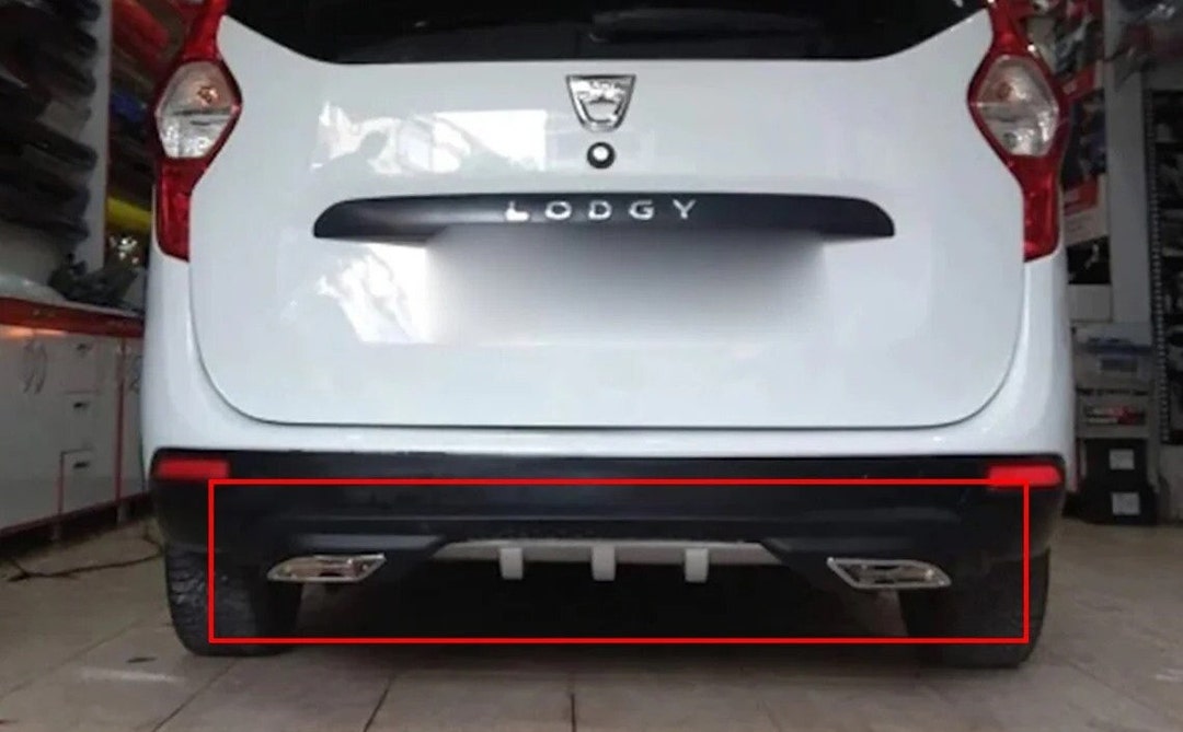 For Dacia Dokker Rear Diffuser Black or Gray 4 Chrome Exhaust View Rear ...