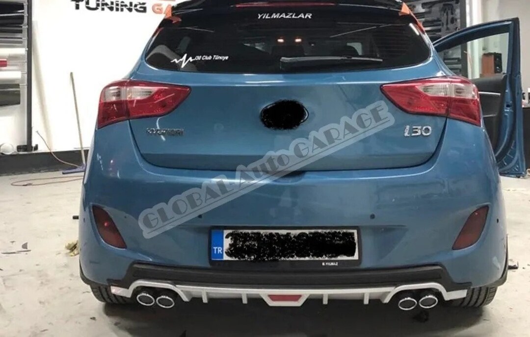 For Hyundai I30 Rear Diffuser Black or Gray 4 Chrome Exhaust View Rear ...